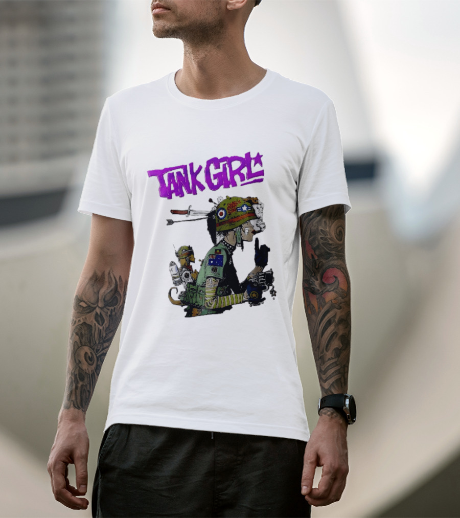 Tank Girl Charlie Dont Surf Punk Woman Helmet Gun Cigar Cartoon T-Shirt