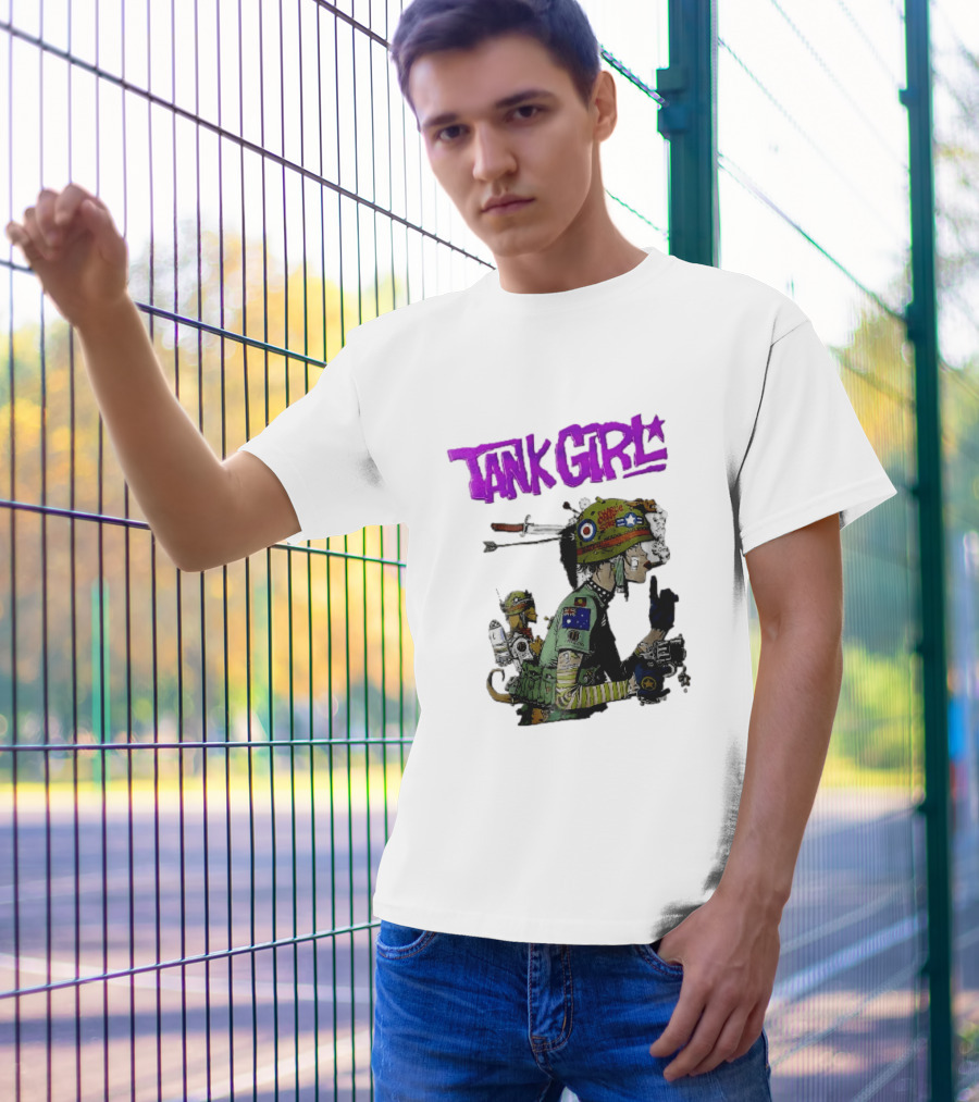 Tank Girl Charlie Dont Surf Punk Woman Helmet Gun Cigar Cartoon T-Shirt