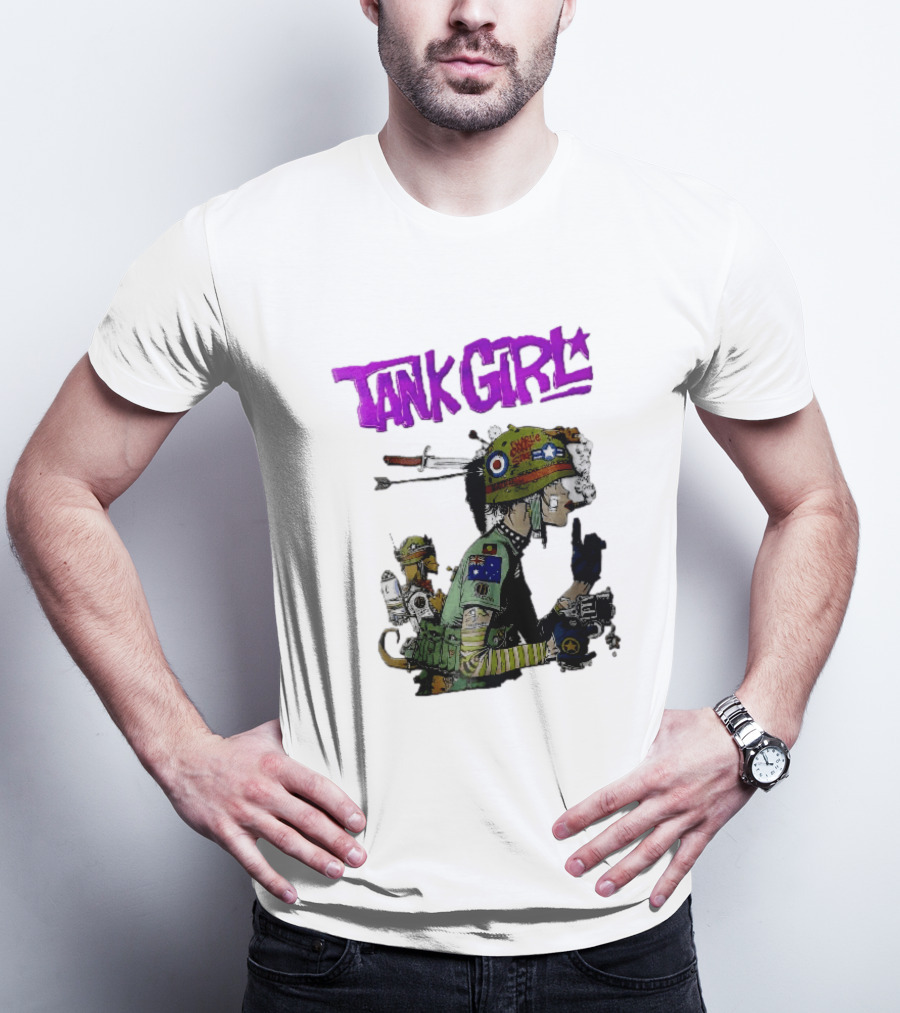 Tank Girl Charlie Dont Surf Punk Woman Helmet Gun Cigar Cartoon T-Shirt