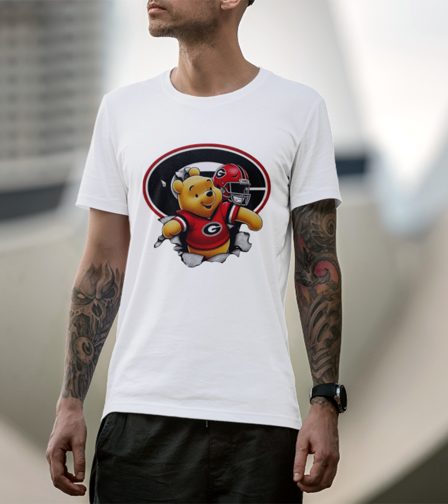 Winnie The Pooh Georgia Bulldogs Football Fan Gear T-Shirt