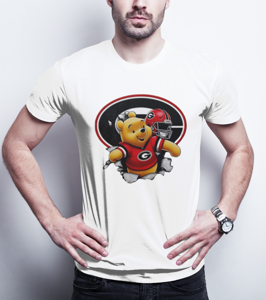 Winnie The Pooh Georgia Bulldogs Football Fan Gear T-Shirt