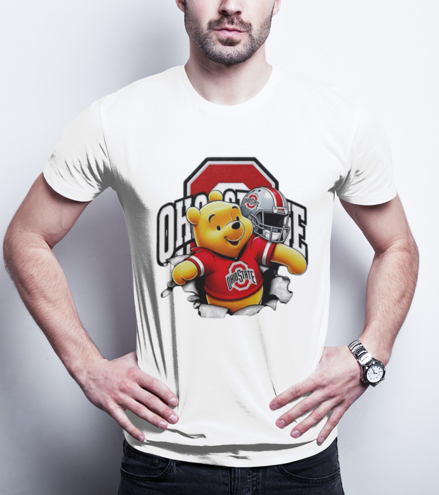 Winnie The Pooh Ohio State Buckeyes Football Team Helmets Series T-Shirt