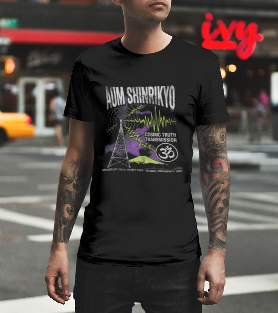 Aum Shinrikyo Cosmic Truth Transmission Tower Om T-Shirt