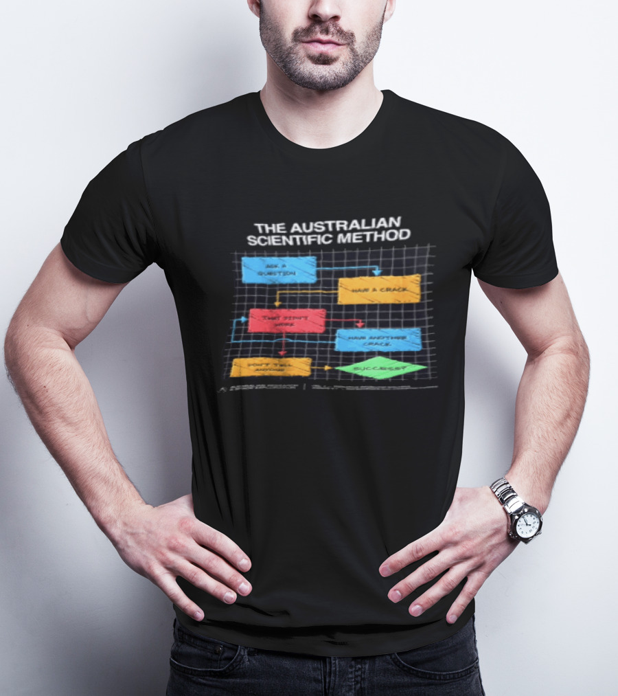 The Australian Scientific Method Ask A Question Have A Crack Try Again Success T-Shirt