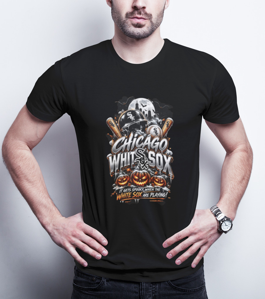 Chicago White Sox It Gets Spooky When The White Sox Are Playing Halloween T-Shirt