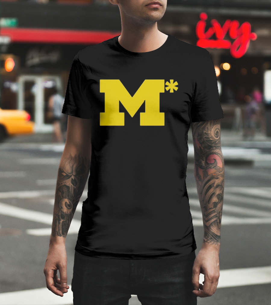 Michigan Wolverines M Asterisk 0.01 Seconds T-Shirt