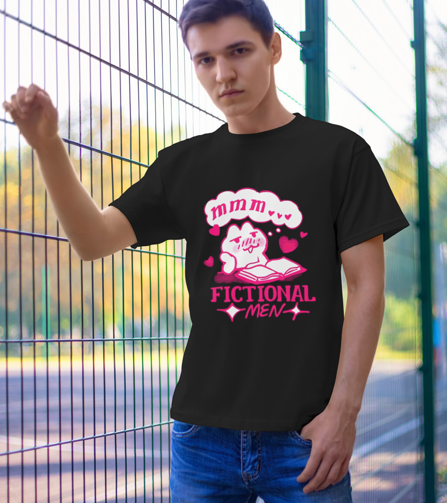 Fictional Men Mmm Hearts Cute Cartoon Reading T-Shirt