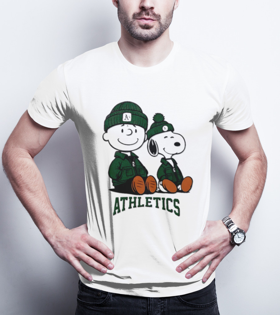 Charlie Brown Snoopy Athletics 2026 MLB Football T-Shirt