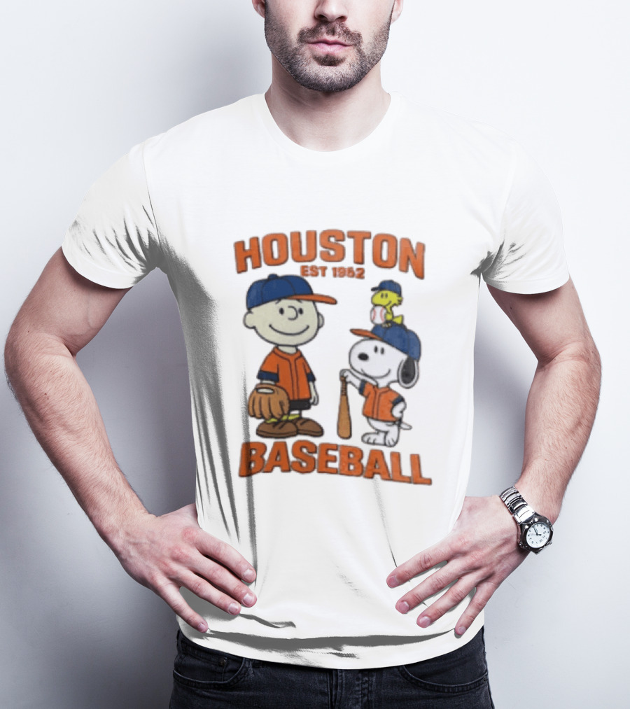Charlie Brown Snoopy Houston Baseball Est 1962 T-Shirt