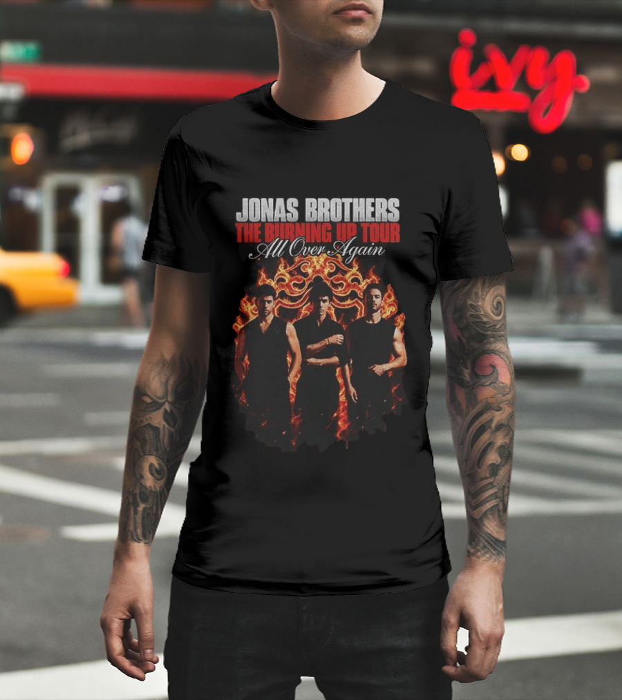 Jonas Brothers Burning Up Tour All Over Again 2026 Music Concert T-Shirt