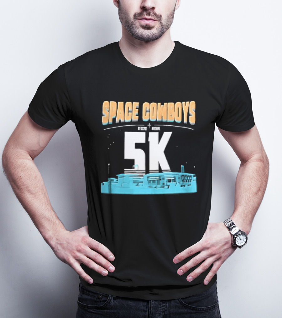 Space Cowboys 5k Cyan Ballpark Cityscape Night Stars T-Shirt