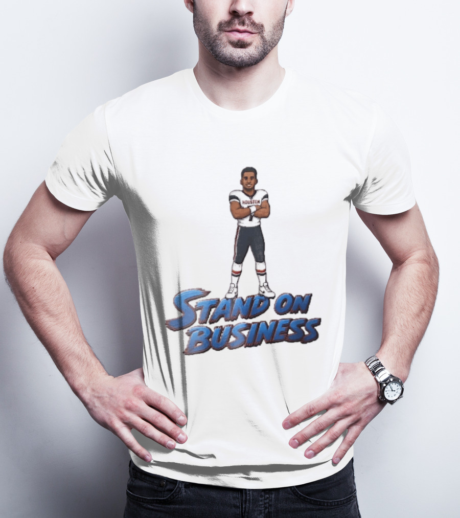 Houston Texans Stand On Business Football Player Number 7 Cartoon Caricature T-Shirt