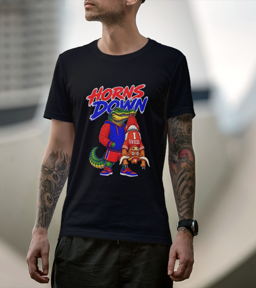 Horns Down Florida Gators Holding Texas Longhorns T-Shirt