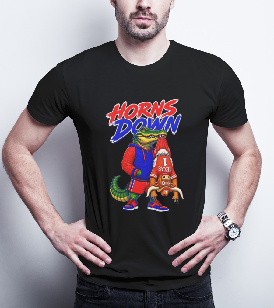 Horns Down Florida Gators Holding Texas Longhorns T-Shirt