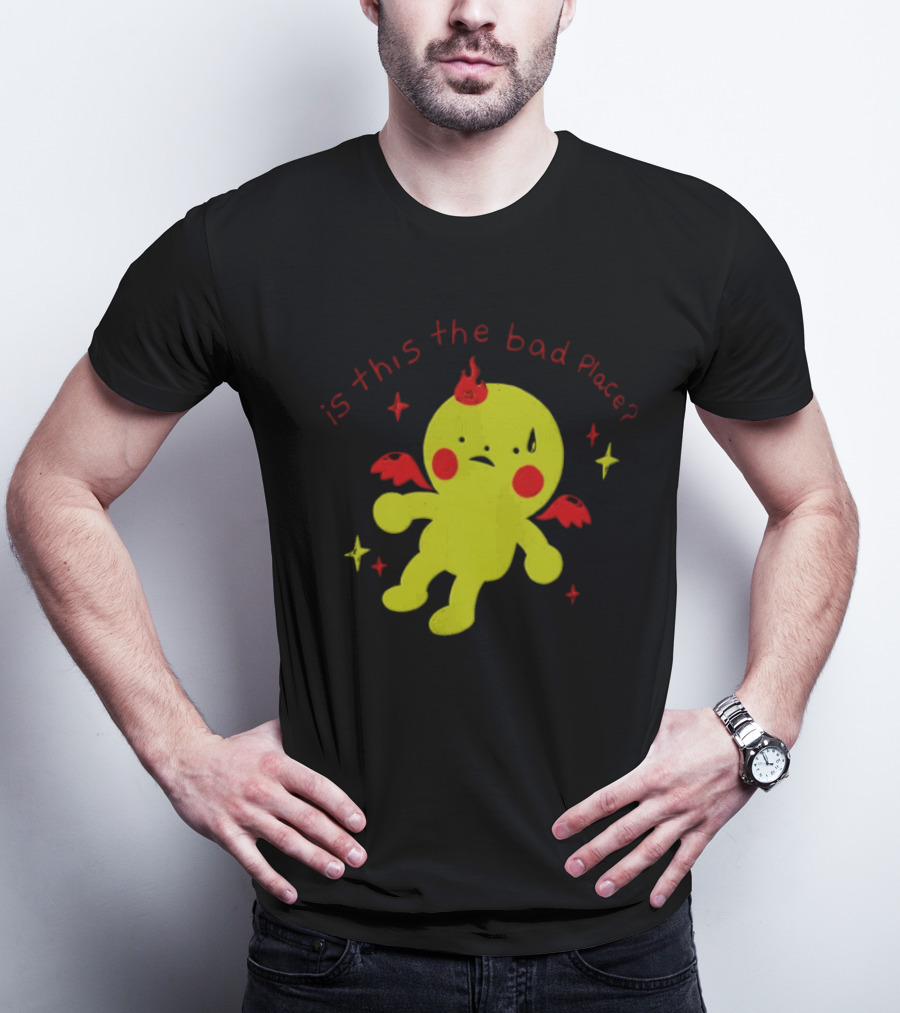 Is This The Bad Place Demon Creature Red Wings Yellow T-Shirt
