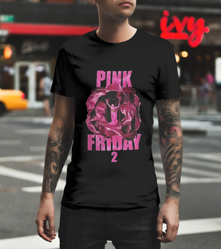 Pink Friday 2 Nicki Minaj Magenta Flowing Silk Fabric T-Shirt