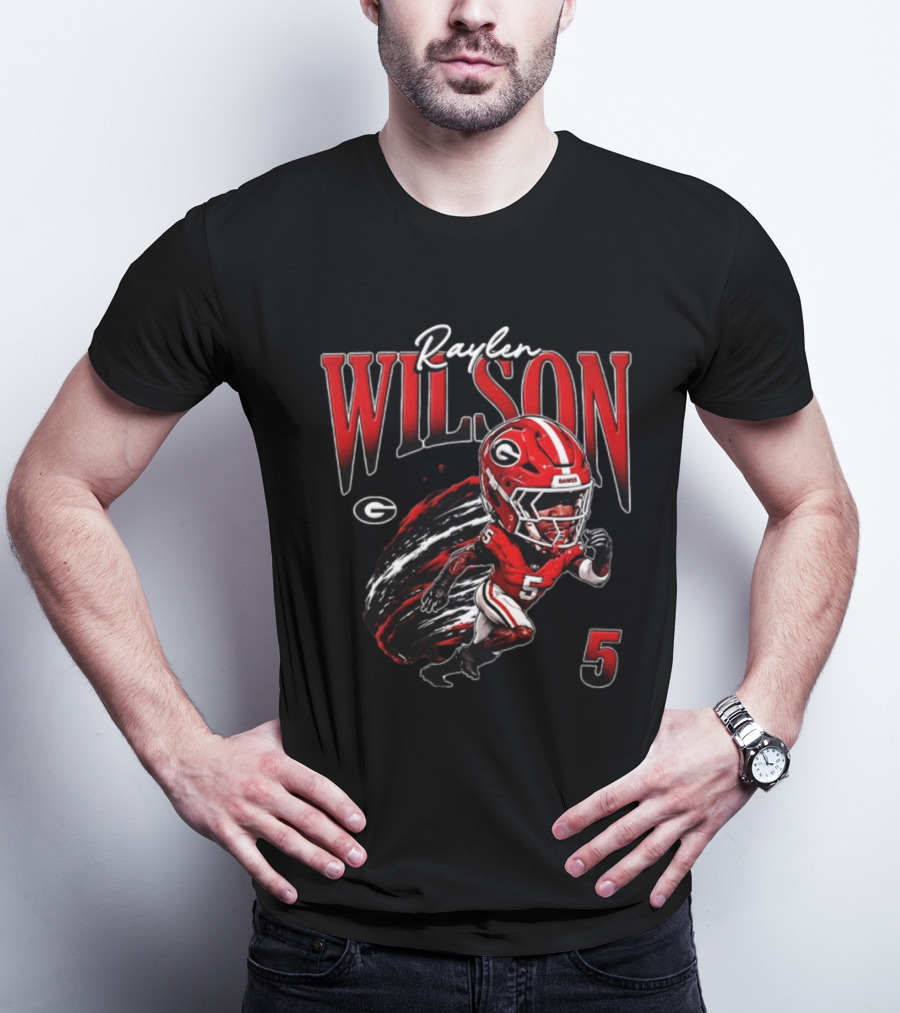 Raylen Wilson Georgia Bulldogs NCAA Football Caricature Fan Gear T-Shirt