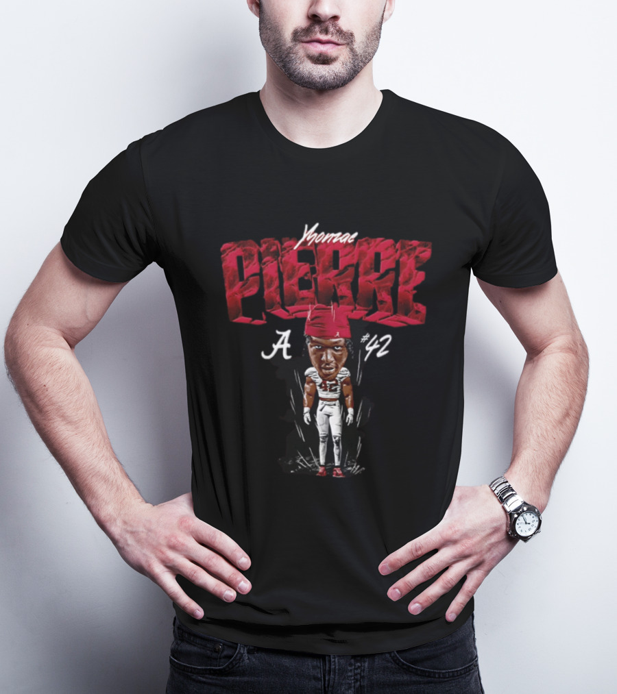 Yhonzae Pierre Alabama Crimson Tide #42 Football Player T-Shirt