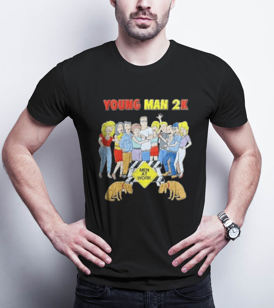 Young Man 2k Men At Work King Of The Hill Characters Crew T-Shirt