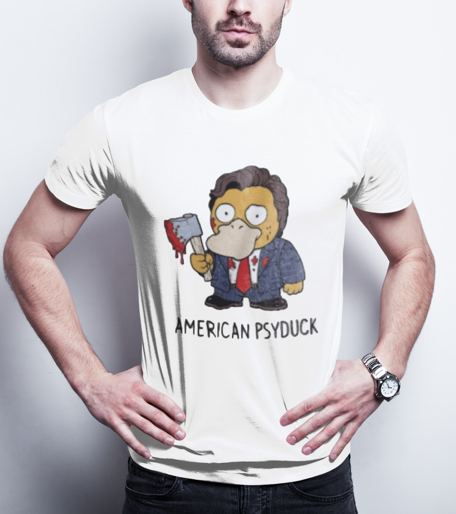 American Psyduck Pokemon Meets Patrick Bateman American Psycho Humor T-Shirt