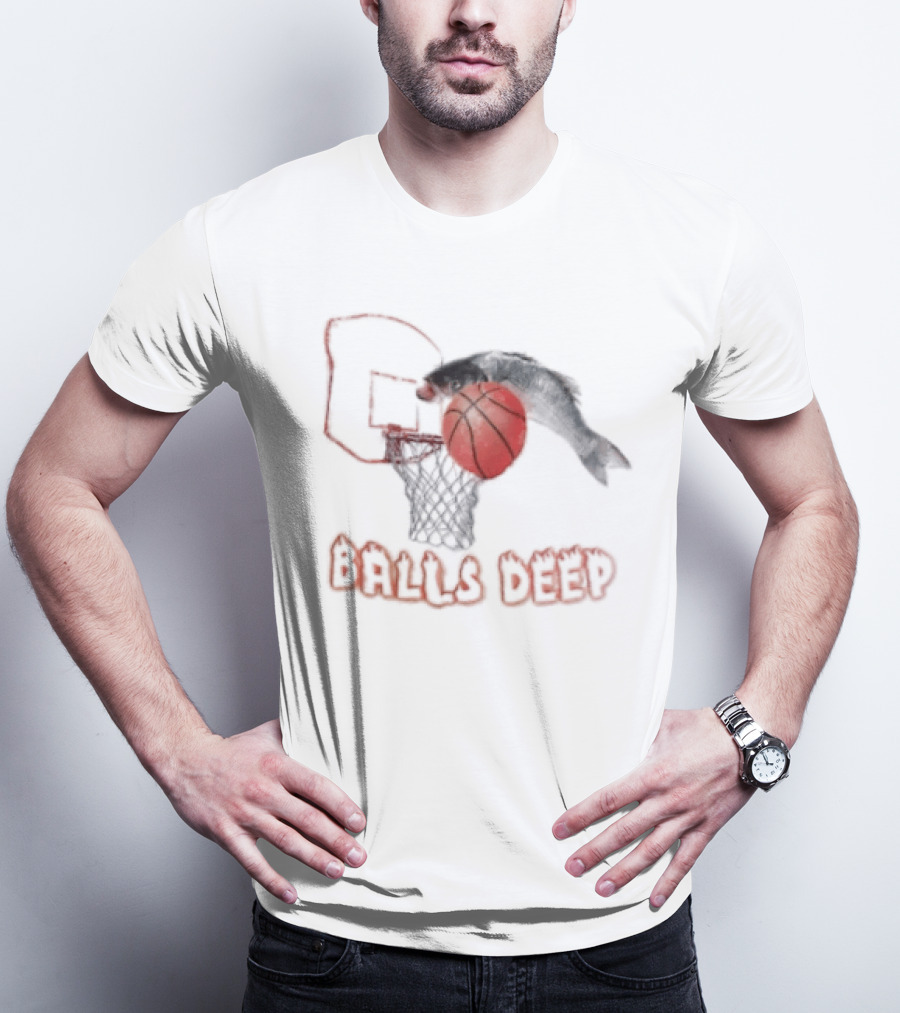 Basketball Hoop Fish Dunk Balls Deep T-Shirt