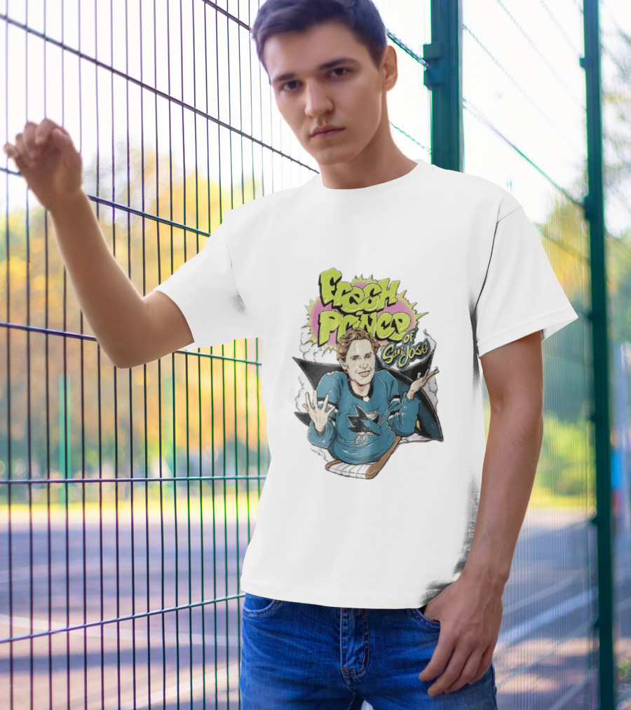 San Jose Sharks NHL Fresh Prince Cartoon Caricature Teal Hockey Jersey T-Shirt