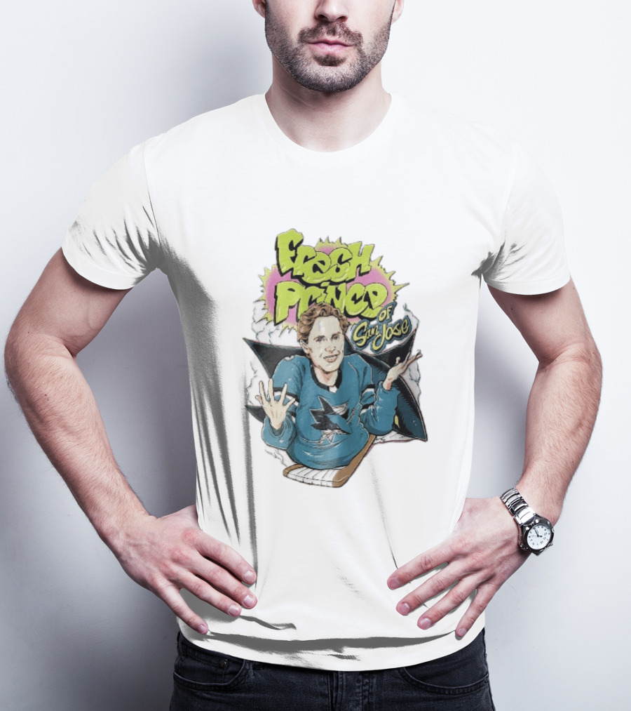 San Jose Sharks NHL Fresh Prince Cartoon Caricature Teal Hockey Jersey T-Shirt