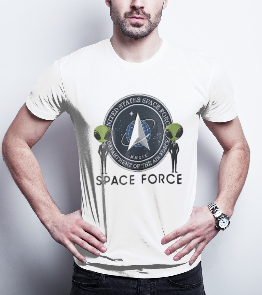 United States Space Force Department Of The Air MMXIX Green Aliens Suits T-Shirt
