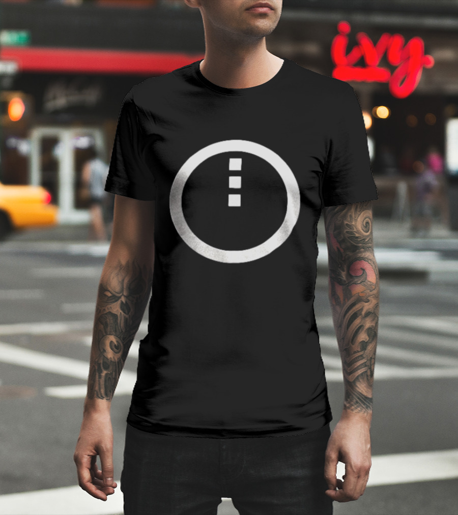 Circle Enclosing Three Vertical Stacked Squares T-Shirt