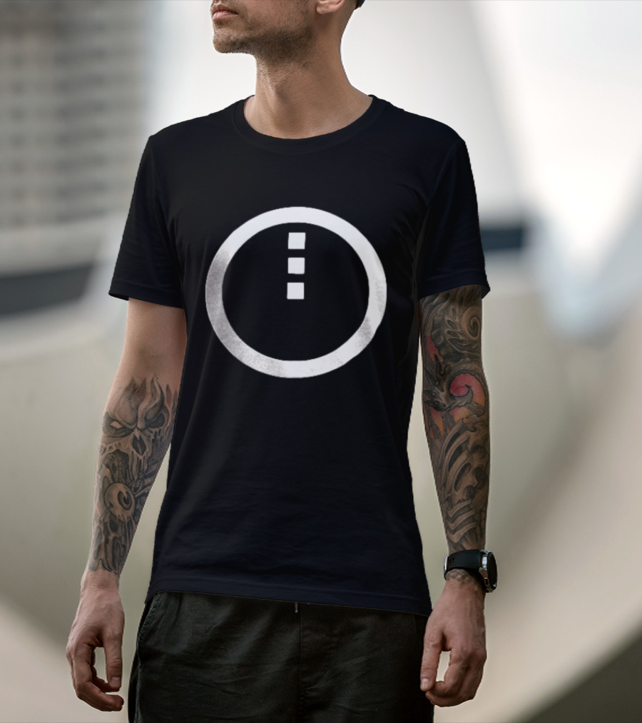 Circle Enclosing Three Vertical Stacked Squares T-Shirt