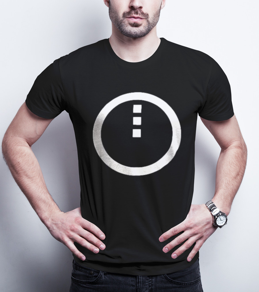 Circle Enclosing Three Vertical Stacked Squares T-Shirt
