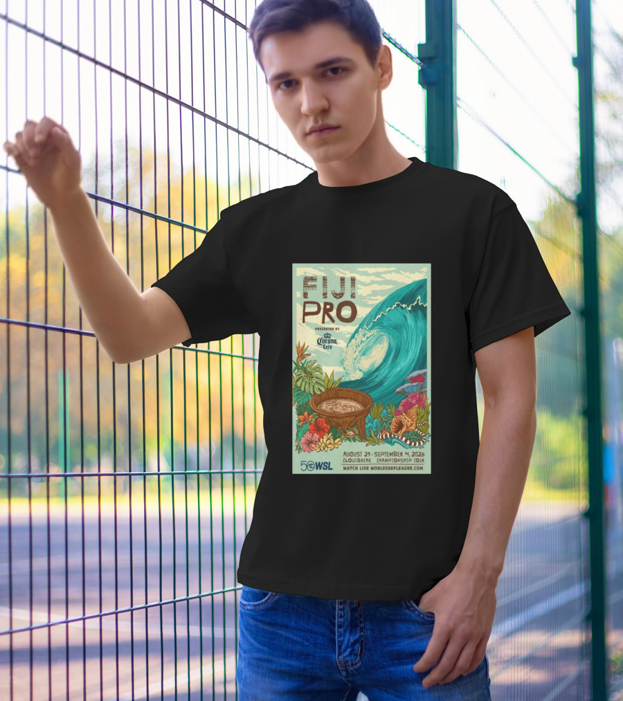 Fiji Pro Cloudbreak 2026 Presented By Corona Cero August 25 September 4 World Surf League Championship Tour T-Shirt