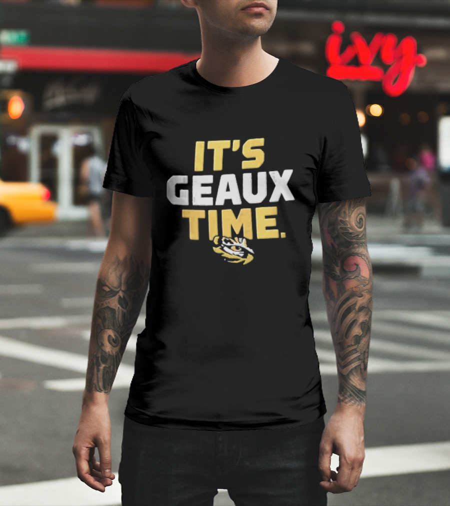 LSU Tigers It's Geaux Time Yellow White Block Eye T-Shirt