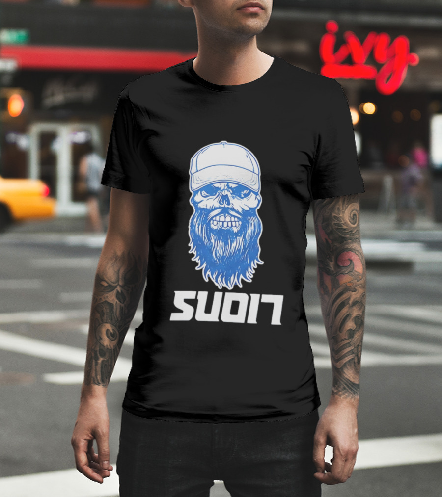 Luke Combs Skull Cap Beard Detroit Lions SUD17 T-Shirt