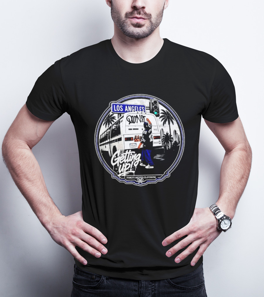 Los Angeles Getting Up Graffiti Dallas Cowboys Forty Seven Clothing T-Shirt