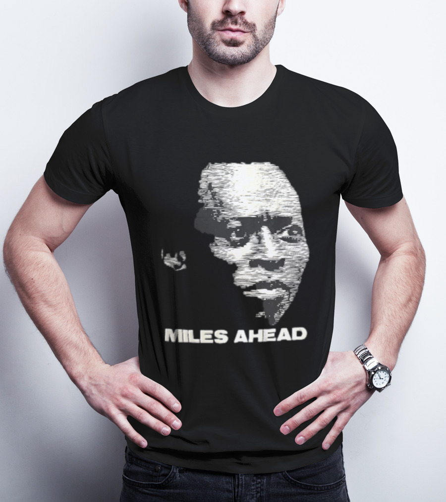Miles Ahead Face Close Up Horizontal Lines T-Shirt