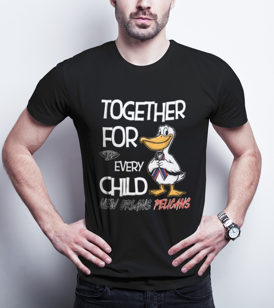 Together For Every Child New Orleans Pelicans Cartoon Awareness Ribbon T-Shirt