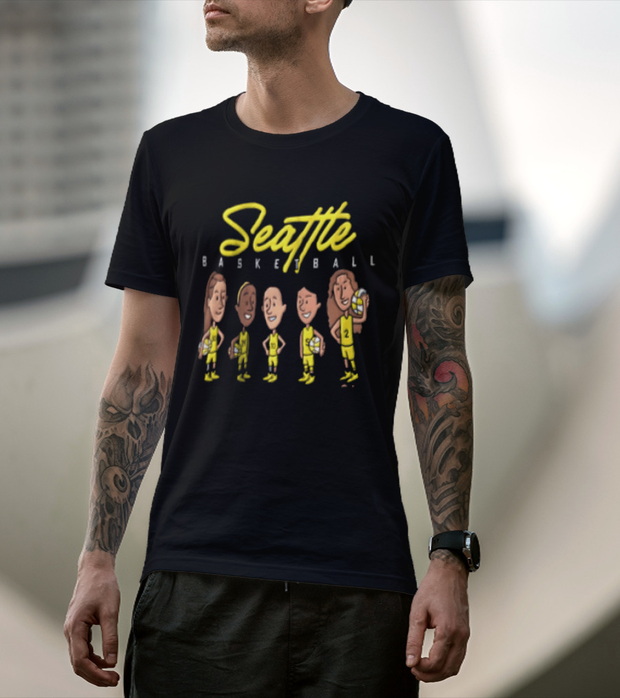 Seattle Basketball Players Cartoon WNBA 2026 T-Shirt