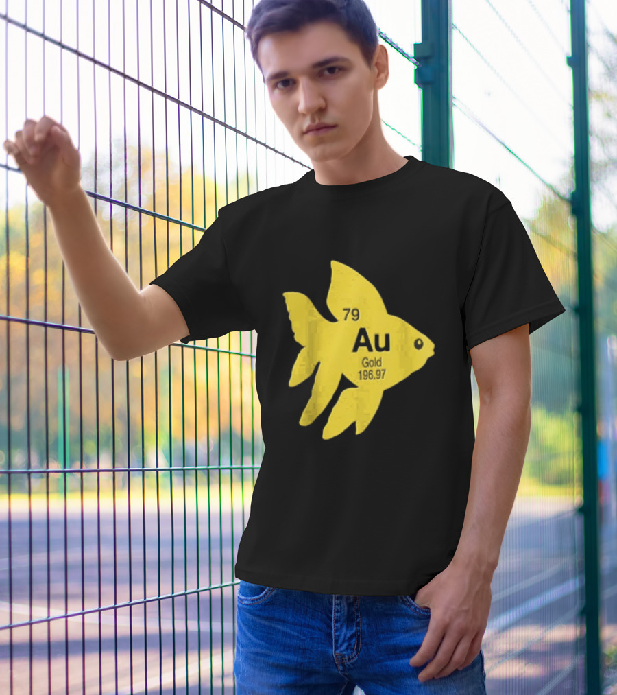 Periodic Table 79 Au Gold Fish Element 196.97 T-Shirt
