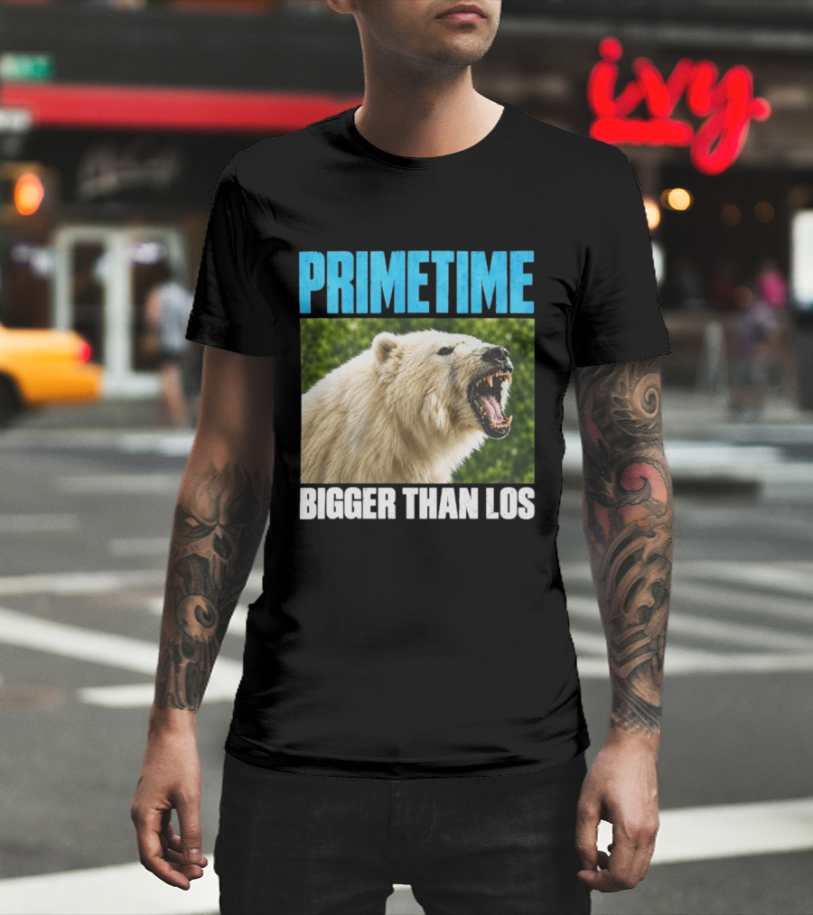 PRIMETIME Bigger Than Los Polar Bear Roaring T-Shirt