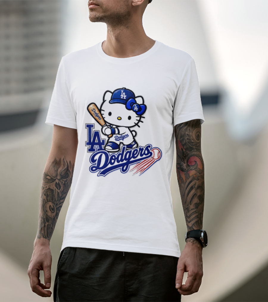 Hello Kitty Los Angeles Dodgers 2026 MLB Baseball Collaboration T-Shirt