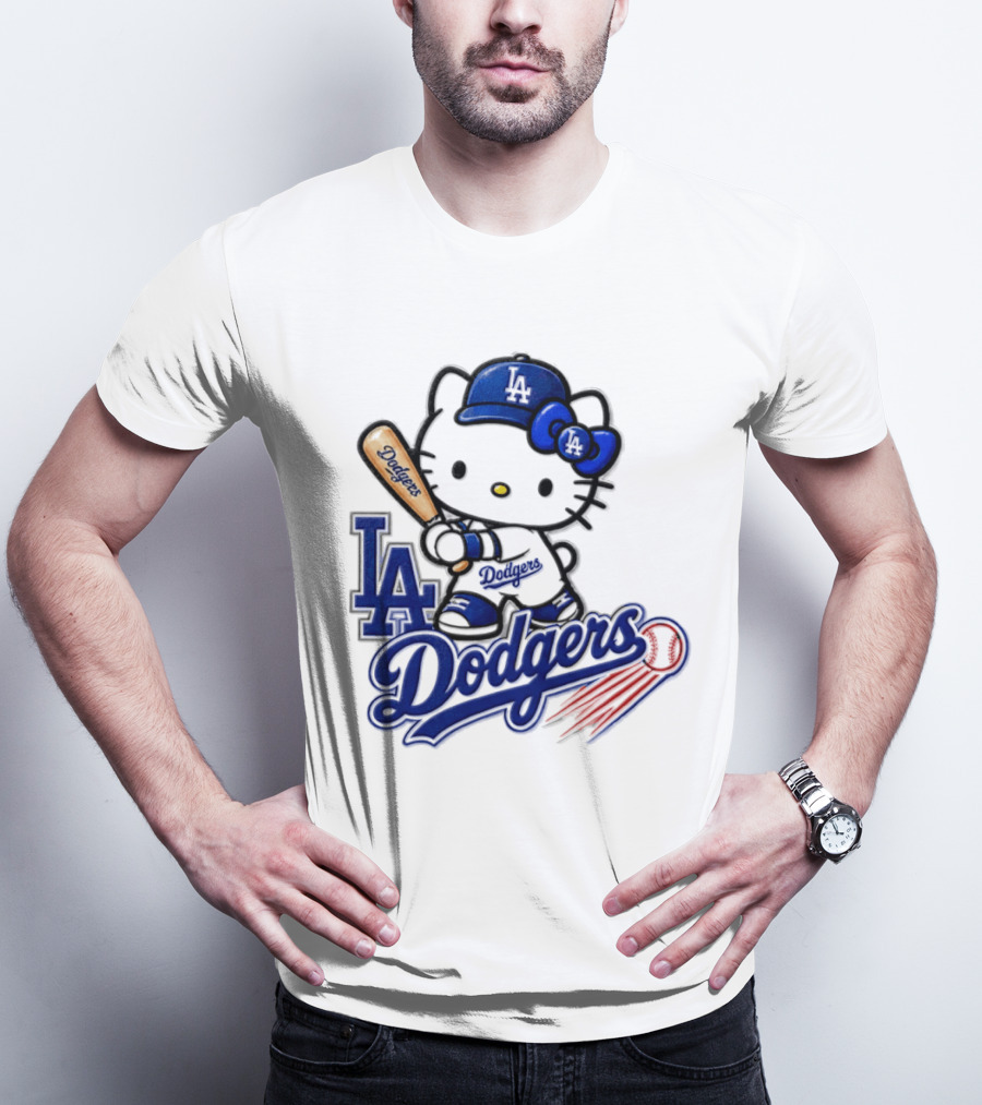 Hello Kitty Los Angeles Dodgers 2026 MLB Baseball Collaboration T-Shirt