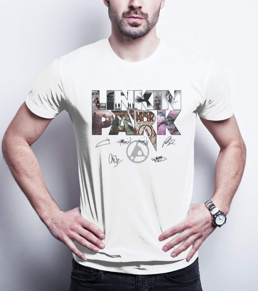Linkin Park Album Art Collage Signatures T-Shirt