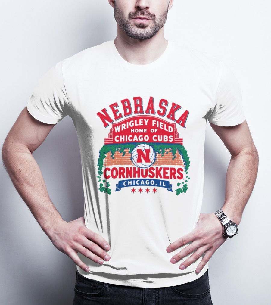 Nebraska Cornhuskers Volleyball Wrigley Field Home Of Chicago Cubs 2026 Chicago IL T-Shirt