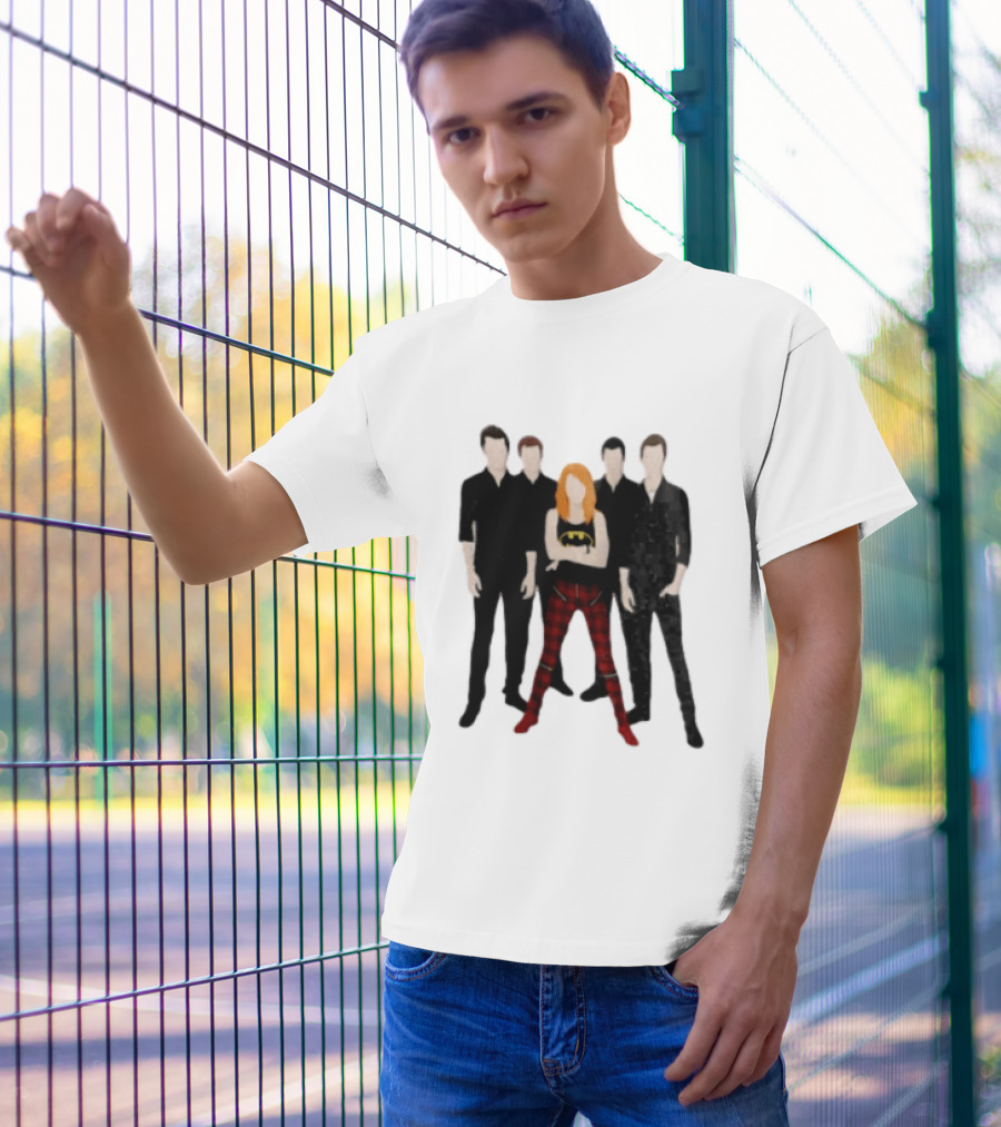 Vector Alternative Rock Band With Bat Symbol And Checkered Pants T-Shirt