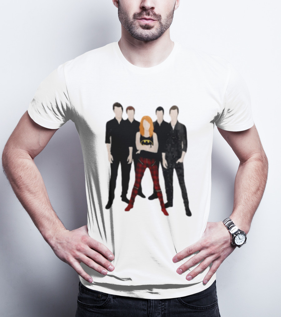 Vector Alternative Rock Band With Bat Symbol And Checkered Pants T-Shirt