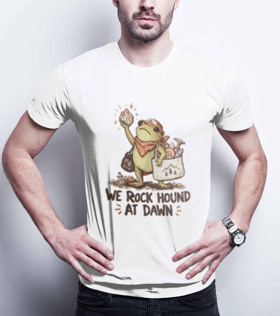 We Rock Hound At Dawn Frog With Crystal Collection Adventure T-Shirt