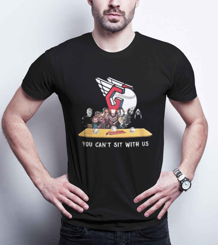 Cleveland Guardians MLB You Can't Sit With Us Horror Characters Baseball T-Shirt