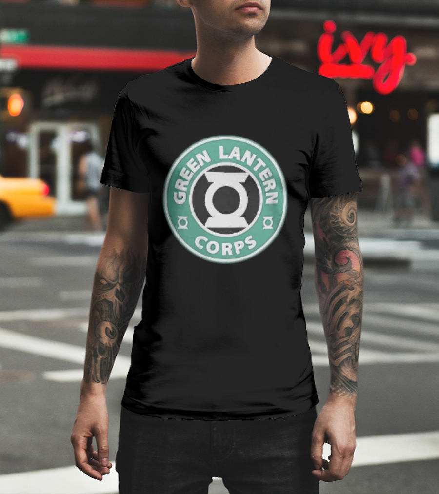 Green Lantern Corps Circular Coffee Power Ring T-Shirt