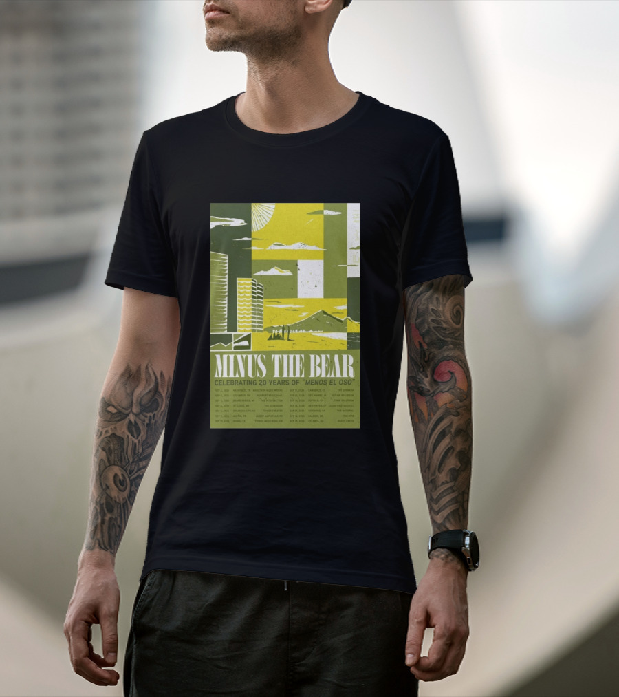Minus The Bear Celebrating 20 Years Of Menos El Oso 2026 US Tour Dates T-Shirt